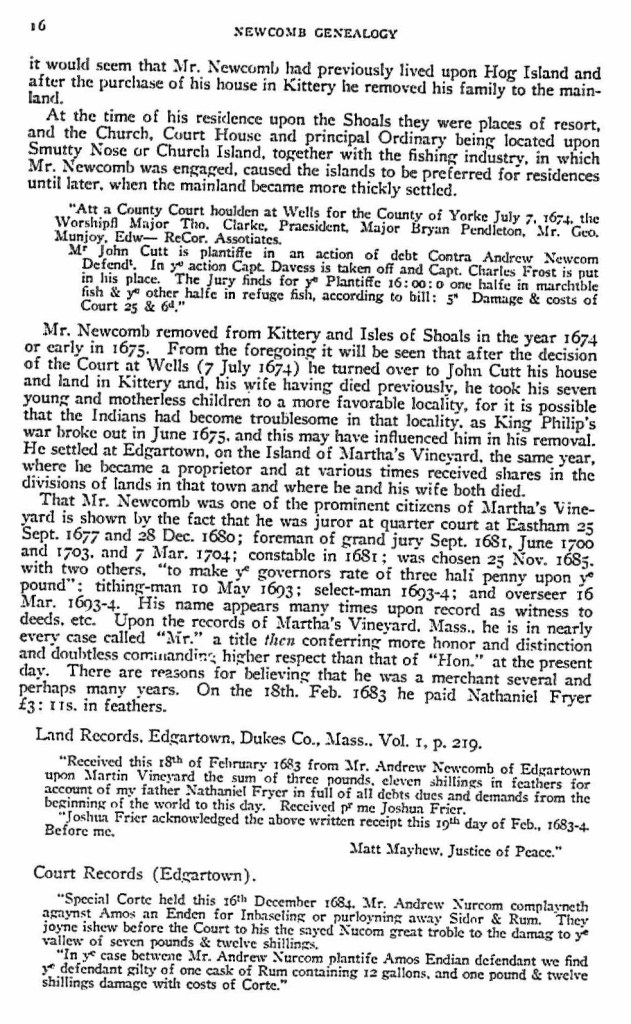 Lt. Andrew Newcomb Jr. | Miner Descent